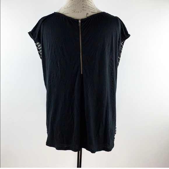 Halogen | Tops | Halogen Striped Boxy Zipper Back Twotone Blouse | Poshmark